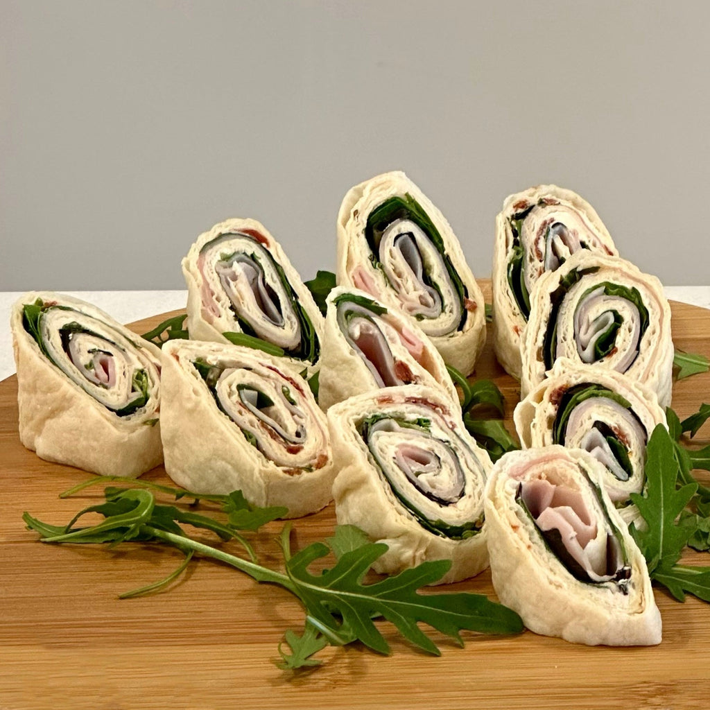 Pack de 9 Mini wraps de pavo rúcula tomate seco y queso crema ...